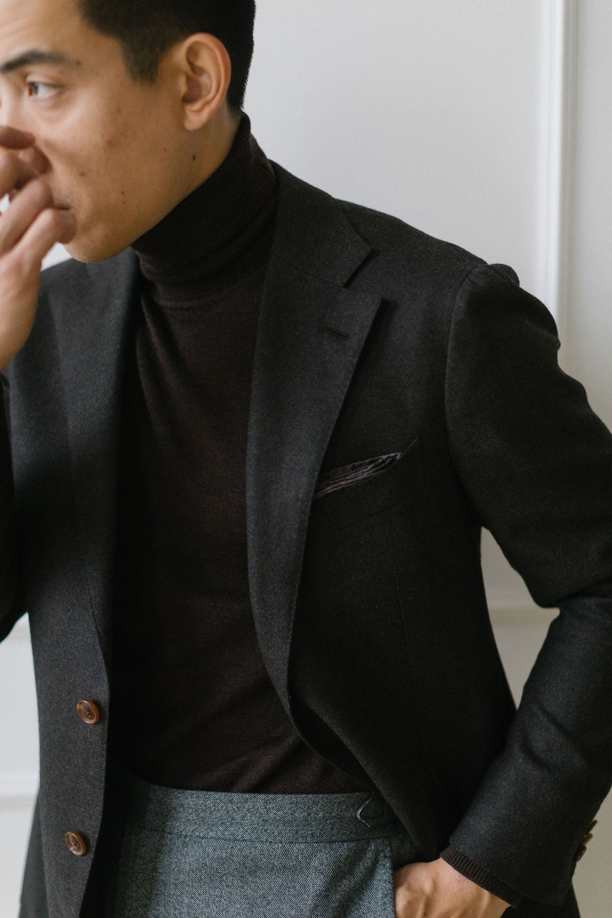 What I'm Wearing Today: Brown Flannel Jacket + Grey Herringbone Trouse ...